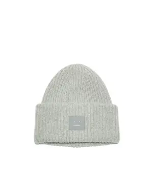 Acne Studios Logo Patch Ribbed Beanie