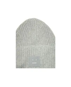 Acne Studios Logo Patch Ribbed Beanie