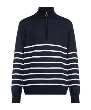Paul & Shark Striped Zip-neck Knitwear