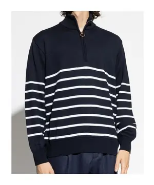 Paul & Shark Striped Zip-neck Knitwear