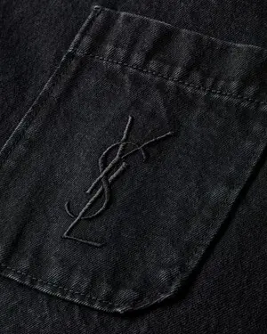 Saint Laurent Cassandre Button-up Overshirt - Black Sand