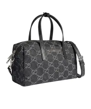 Gucci Small Boston Bag With Plaque - Black