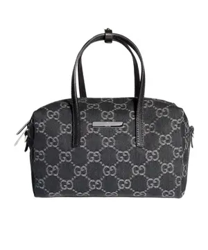 Gucci Small Boston Bag With Plaque - Black