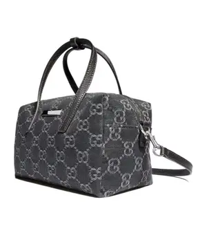 Gucci Small Boston Bag With Plaque - Black