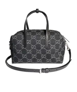 Gucci Small Boston Bag With Plaque - Black