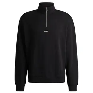 Hugo Boss Zip-neck Logo Print Sweatshirt