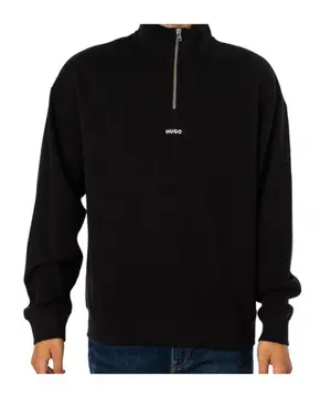 Hugo Boss Zip-neck Logo Print Sweatshirt