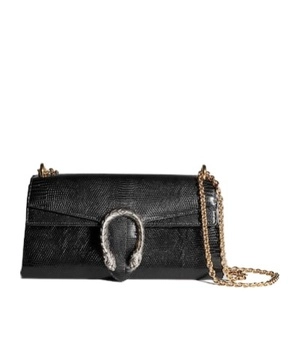 Gucci Dionysus Lizard Medium Shoulder Bag - Black
