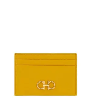 FERRAGAMO Gancini Credit Card Holder - Yellow