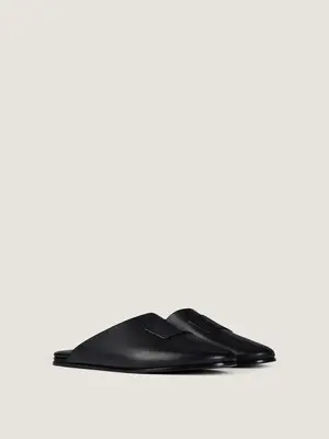 Givenchy Label Flat Mules In Nappa Leather