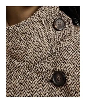 Brunello Cucinelli Sparkling Chevron Belted Coat - Light Brown