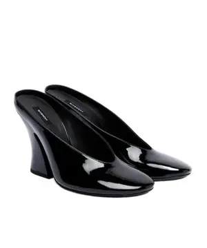 Givenchy Patent Leather Mules - Black
