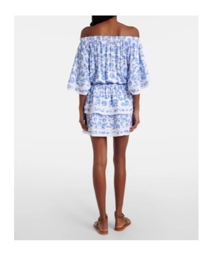 Melissa Odabash Micha Printed Tiered Mini Dress