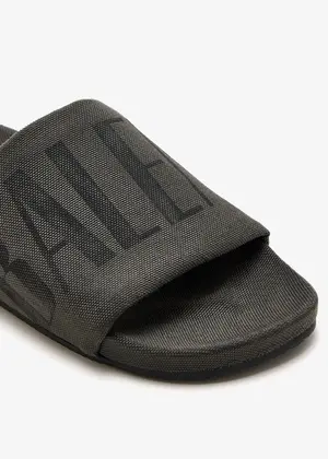Balenciaga Logo Printed Slides - Black