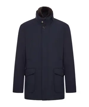 MOORER Fur-collar Coat