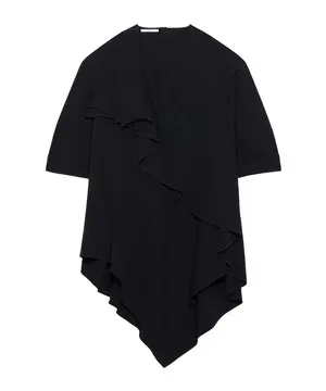 Givenchy Asymmetric Dress In Crepe Cady With Bow Detail - Black