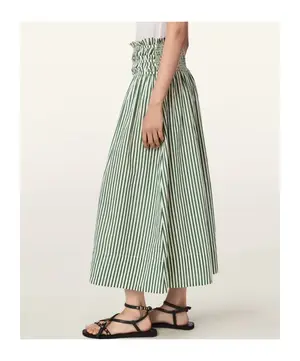 ALLSAINTS Kali Smocked Stripe Skirt