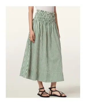 ALLSAINTS Kali Smocked Stripe Skirt