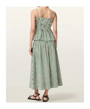 ALLSAINTS Kali Smocked Stripe Skirt