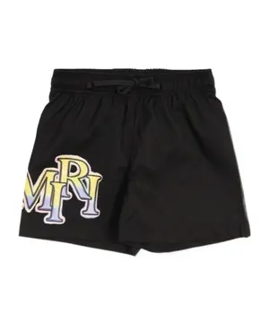 Amiri Staggered Swim Shorts - Black