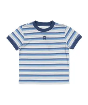 Amiri Logo-embroidered Striped T-shirt - Blue