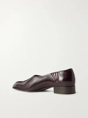Khaite Solid Leather Slip-on Loafers