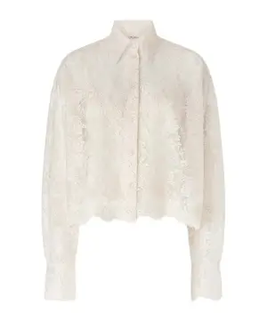 Ermanno Scervino Embroidered Tulle Shirt With Matching Top - Whisper White