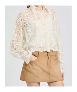 Ermanno Scervino Embroidered Tulle Shirt With Matching Top