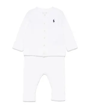 Polo Ralph Lauren Cable-knit Trousers Set - White