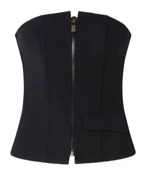 Pinko Zip-front Corset Top - Navy Blue