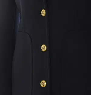 Pinko Long Tailored Coat With Notched Lapels - Navy Blue