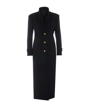 Pinko Long Tailored Coat With Notched Lapels - Navy Blue