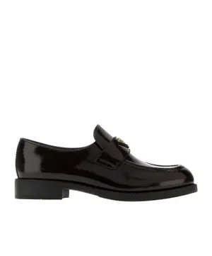 Prada Logo Strap Loafers - Ochre Brown