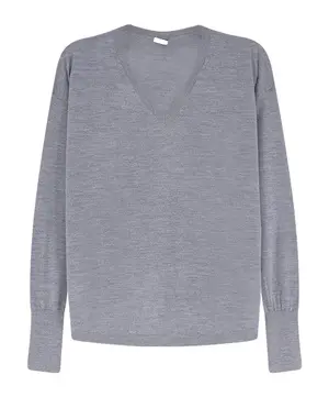 Aspesi V-neck Long-sleeve Knit Top - Gray