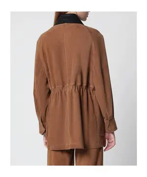 Nour Hammour Long-sleeved Leather Jacket