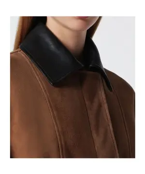 Nour Hammour Long-sleeved Leather Jacket