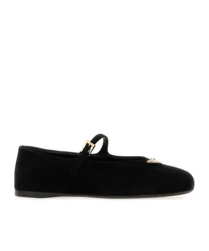 Prada Buckle-strap Logo-plaque Ballet Flats