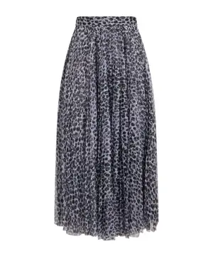 Philosophy Di Lorenzo Serafini Animal-print Pleated Midi Skirt - Black