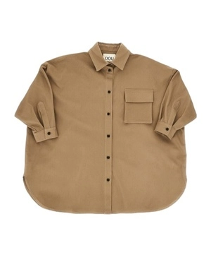 DOUUOD Cotton Shirt Dress With Chest Pocket