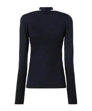 Pinko Lace-trim Tie-neck Sweater