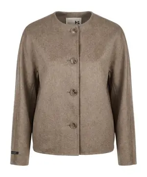 MANZONI 24 Long-sleeve Button-up Jacket - Noisette Melange