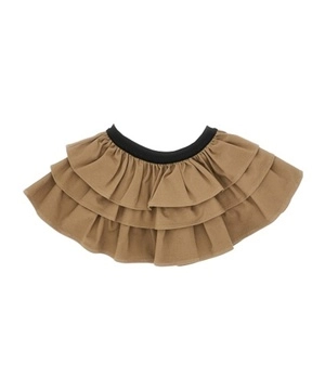 DOUUOD Tiered Ruffled Cotton Skirt - Brown