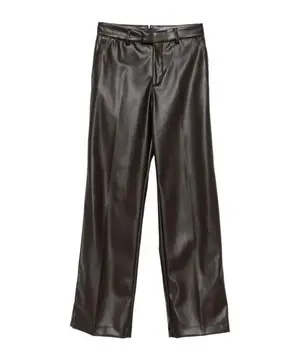 BERWICH Faux-leather Wide-leg Trousers - Brown