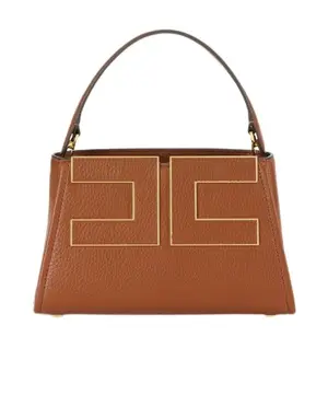Elisabetta Franchi Handbag With Logo - Cigar