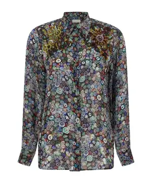 Dries Van Noten Embroidered Viscose Shirt - Multi-color