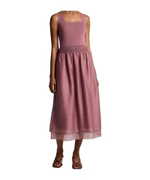 Vince Sleeveless Square Neck Maxi Dress - No