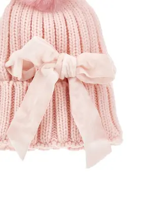 Monnalisa Bow-detail Beanie Hat