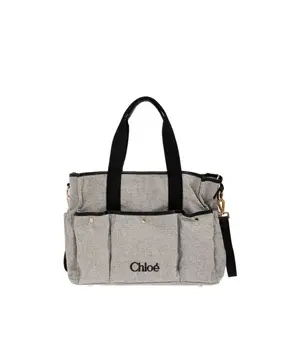 Chloé Logo Diaper Bag - Grey