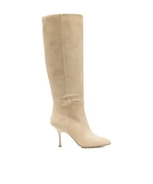 STUART WEITZMAN Suede Pointed-toe Boots - Light Brown