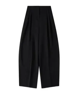 MUGLER Wide-leg Pleated Pants - Black